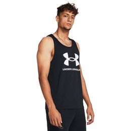 Trainingstop Under Armour "UA Sportstyle Tanktop mit Logo", Herren, Gr. M, schwarz, Obermaterial: 60% Baumwolle, 40% Polyester, Tops, leichtes Material, schnell trocknendes Gewebe
