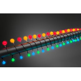 Konstsmide LED-Lichterkette, schwarz, Dioden 80 Stk. Flammen 80 Stk., Kabell&auml;nge 5m x Gesamtl&auml;nge 11,32m, Lichterketten, LED Globelichterkette, kleine & gro&szlig;e runde Dioden, 80 bunte Dioden