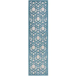 L&auml;ufer FLAIR RUGS "Oro", blau, B:66cm H:4mm L:230cm, Kunstfaser, Teppiche, L&auml;ufer, fu&szlig;bodenheizungsgeeignet, samtartiger Flor,gemustert, L&auml;ufer
