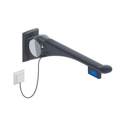 HEWI 802 LifeSystem St&uuml;tzklappgriff 802.50.44860DR 900 mm, anthrazit hochglanz/anthrazit matt, Sp&uuml;lausl&ouml;sung rechts