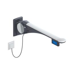 HEWI 802 LifeSystem St&uuml;tzklappgriff 802.50.44460TB 900 mm, anthrazit hochglanz/wei&szlig; matt, Sp&uuml;lausl&ouml;sung links