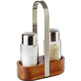 Menage-Set APS "Wood", braun, B:5,5cm H:17cm, Menage-Sets, f&uuml;r Salz und Pfeffer, Akazie