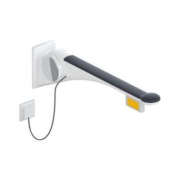 HEWI 802 LifeSystem St&uuml;tzklappgriff 802.50.47660GU 900 mm, wei&szlig; hochglanz/anthrazit matt, Funktionstaste rechts