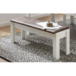 Sitzbank Innostyle "Jasmin", wei&szlig; (wei&szlig;, wei&szlig;), B:126cm H:48cm T:43cm, Schaumstoff: 100% Polyurethan;Strukturstoff (100% Polyester), Sitzb&auml;nke, Sitzbank, Breite 126 cm