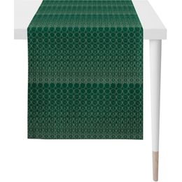 Tischl&auml;ufer Apelt "1308 Loft Style, Jacquard", gr&uuml;n (smaragd, beige), B:48cm L:140cm, Polyester, Tischdecken, Fleckschutz