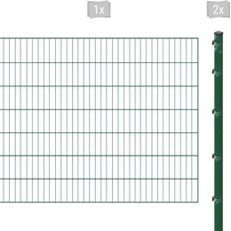 Einstabmattenzaun Arvotec "ESSENTIAL 140 zum Aufschrauben", gr&uuml;n (dunkelgr&uuml;n), H:140cm, Kunststoff, Stahl, Zaunelemente, Zaunh&ouml;he 140 cm, Zaunl&auml;nge 2 - 60 m