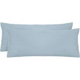 Kissenbezug Biberna "Michi Feinjersey mit Rei&szlig;verschluss", blau, B:40cm L:80cm, Feinjersey, Obermaterial: 100% Baumwolle, Kissenbez&uuml;ge, Kissenbezug, verschiedene Gr&ouml;&szlig;en, Feinjersey Kissenh&uuml;lle aus 100% Baumwolle