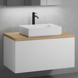 neoro n50 Unterschrank B: 100 cm mit 1 Auszug, Waschtisch B: 58 cm wei&szlig; matt,, BN0065WM+BN0433WM+BN0403W1,