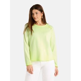 LIEBLINGSST&Uuml;CK Longsweatshirt LIEBLINGSST&Uuml;CK "OceanL", Damen, Gr. L, 204, neon gelb, 80% Baumwolle, 20% Polyester, loose fit, Rundhals, Sweatshirts, mit 80% Baumwolle
