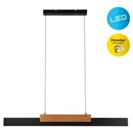 N&auml;ve N&Auml;VE LED Pendelleuchte "Wiebke", schwarz (schwarz braun), 1, H: 150cm, 1 Stk., Leuchten, mit Holz, dimmbar per Wandschalter, Memoryfunktion, h&ouml;henverstellbar, LED Pendelleuchte