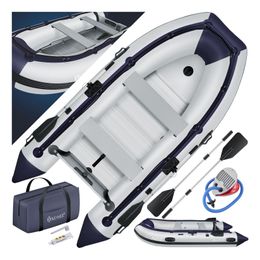 Kesser&reg; Schlauchboot f&uuml;r 2 - 4 Personen - WAVE Motor geeignet Freizeitboot Paddelboot Motorboot Angelboot - mit 1 - 2 Sitzb&auml;nken - Alu-Boden Paddel Pumpe Reparaturset & Tasche aufblasbar PVC