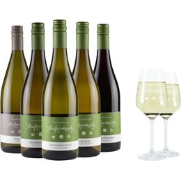 Weingut Schlossgartenhof Weingut Schlo&szlig;gartenhof Probier-Paket "Gemeinsam trinken" + 2er Set Schott Zwiesel Gl&auml;ser Trocken - Rheinhessen &ndash; Probierpaket Qualit&auml;tswein