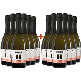 Zuccolo 6+6 Paket Prosecco Glera Extra Trocken - Friaul &ndash; Probierpaket DOC