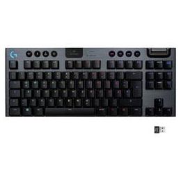 Logitech G915 TKL Tenkeyless LIGHTSPEED Kabellos, Bluetooth&reg; Gaming-Tastatur Deutsch, QWERTZ Schwarz Beleuchtet, Wiederaufladbar