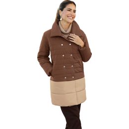 Damen Steppjacke mit w&auml;rmender Wattierung schoko-beige, Gr&ouml;&szlig;e 52