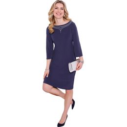 Damen Jerseykleid mit Glitzersteinchen-Verzierung marine, Gr&ouml;&szlig;e 44
