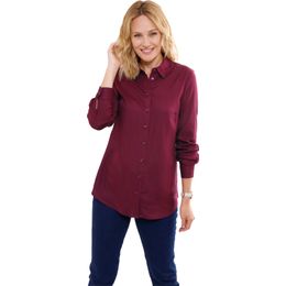 Damen Longbluse in leichter A-Form bordeaux, Gr&ouml;&szlig;e 40
