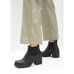 bonprix Chelsea-Boots mit Blockabsatz, schwarz, Gr.37, Cooler Boot mit Blockabsatz