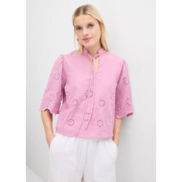 bonprix Kurze Tunikabluse mit Lochstickerei, rosa, Gr.46, schicke Tunika Bluse aus Baumwoll-Mix, 97% Baumwolle