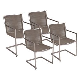 Tchibo - 4 Freischwinger &raquo;Sienna&laquo; - 57x56x87cm - silber - Edelstahl / Polyethylen