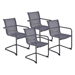 Tchibo - 4 Freischwinger &raquo;Kendra&laquo; - 57x59x89cm - anthrazit - Edelstahl / Polyethylen