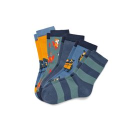 Tchibo - 5 Paar Kinder-Socken - Gr. 27-30 - dunkelblau