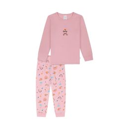 Schiesser Langer Kinder-Pyjama - M&auml;dchen - Gr. 104 - rosa