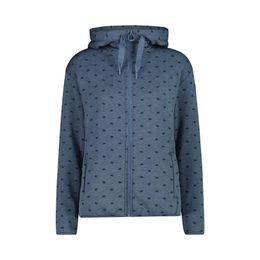 CMP Damen-Fleece-Jacke mit Kapuze - Damen - Gr. 48 - blau/print