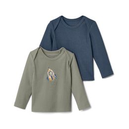 Tchibo - 2 Baby-Rippshirts - Baby - Gr. 86/92 - blau