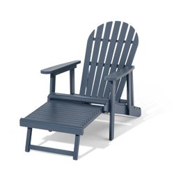 Tchibo - Adirondack Relax-Sessel mit ausziehbarer Fu&szlig;lehne - 97x69x82,3cm - blau - Akazienholz / Stahl / Polypropylen