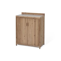 Tchibo - Kleiner Gartenschrank - 77x43x96,5cm - silber - Holz / Holz / Stahl