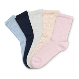 5 Paar Socken mit Ajour-Muster - Damen - Gr. 35-38 - wei&szlig;