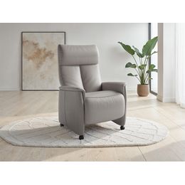Sit & More TV-Sessel SIT & MORE "Cremona Comfort", light grau, B:76cm H:112cm T:84cm, Sessel, wahlweise manuell oder elektrischer Funktion mit Akku