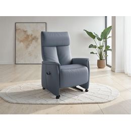 Sit & More TV-Sessel SIT & MORE "Cremona Comfort", graublau, B:76cm H:119cm T:84cm, Sessel, wahlweise manuell oder elektrischer Funktion mit Akku