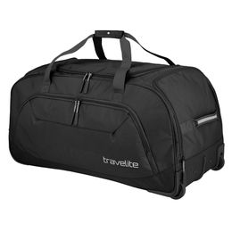 Weichgep&auml;ck-Trolley Travelite "KICK OFF Reisetasche mit Rollen", Gr. B/H/T: 77cm x 41cm x 38cm 120 l, schwarz, Polyester, unifarben, Koffer, gro&szlig;e Reise- und Freizeittasche &ndash; ideal als Reisegep&auml;ck