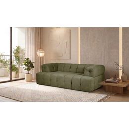 2-Sitzer Home Affaire "APERIRE Design-Sofa, moderne Steppung, Breite 180 cm", oliv, B:180cm H:77cm T:100cm, 100% Polyester, Sofas, mit Wellenunterfederung, gem&uuml;tlich und modern, komfortables Sitzgef&uuml;hl