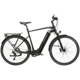 E-Bike KROSS "E-Trekkingrad Trans Hybrid 6.0 28 Zoll schwarz - Shimano Mittelmotor" Gr. 43, schwarz, schwarz, Elektrofahrr&auml;der, 43cm, 28 Zoll (71,12cm), SHIMANO 36 V/250 W DU-E6110, Mittelmotor