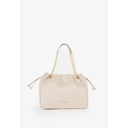 Valentino Handbags Shopper VALENTINO BAGS "MAXI", Damen, Gr. B/H/T: 39cm x 31,5cm x 15cm, beige, Textil, Taschen Shopper, Damen Handtasche mit modischer Zierkette als Tragegriff