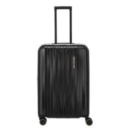 Hartschalen-Trolley Travelite "BARBARA NOVELTY Reisekoffer Hartschale", Damen, Gr. B/H/T: 43cm x 65cm x 27cm 68 l, schwarz, Polycarbonat, unifarben, Koffer, Volumenerweiterung &ndash; stilvolles Reisegep&auml;ck
