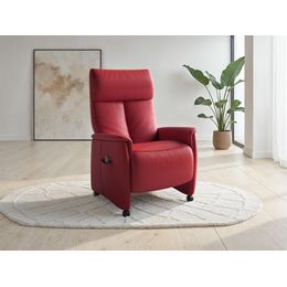 Sit & More TV-Sessel SIT & MORE "Cremona Comfort", feuerrot, B:76cm H:112cm T:84cm, Sessel, wahlweise manuell oder elektrischer Funktion mit Akku