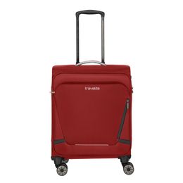 Handgep&auml;ck-Trolley Travelite "JETPACK Max 4 Cabin Handgep&auml;ck Koffer", Gr. B/H/T: 40cm x 55cm x 23cm 41 l, rot, Polyester, unifarben mit Farbeins&auml;tzen, Koffer, Weichgep&auml;ck, passend f&uuml;r Ryanair, Condor und viele g&auml;ngige Airlines