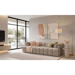 3-Sitzer Home Affaire "APERIRE Design-Sofa, moderne Steppung, Breite 225 cm", taupe, B:225cm H:77cm T:100cm, 100% Polyester, Sofas, mit Wellenunterfederung, gem&uuml;tlich und modern, komfortables Sitzgef&uuml;hl