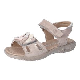 Sandale Ricosta "Mirella", M&auml;dchen, Gr. 26, natur kombiniert, Nubukleder, gebl&uuml;mt, Schuhe Sandale, Klettschuh mit Verzierung, Gr&ouml;&szlig;enschablone zum Download