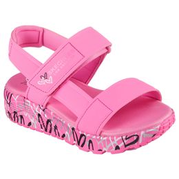 Sandale Skechers "UNO LITE SANDAL-SUNNY LOVE", M&auml;dchen, Gr. 30, pink, multi, Synthetik, kontrastfarbene Details, Schuhe Sandale, Sommerschuh, Klettschuh mit Plateau, Gr&ouml;&szlig;enschablone zum Download