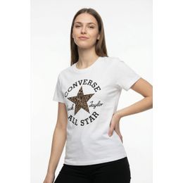 T-Shirt Converse "ANIMAL PRINT INFILL TEE", Damen, Gr. XXL, wei&szlig;, Obermaterial: 100% Baumwolle, Shirts T-Shirt, f&uuml;r Erwachsene, sportlicher Stil, Kurzarmdesign