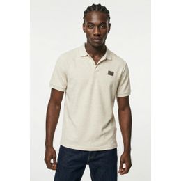 Jack & Jones Poloshirt JACK & JONES "JJDAYTONA POLO SS SN", Damen, Gr. M, antique wei&szlig; detail:melange, Jersey, Obermaterial: 58% Polyester, 40% Baumwolle, 2% Elasthan, meliert, normal, Rundhals, Shirts