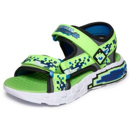 Sandale Skechers "MEGA-SPLASH 4K", Jungen, Gr. 27, limette, gr&uuml;n, Lederimitat, Textil, kontrastfarbene Details, Schuhe Sandale, Mega Craft Sandale mit Klettverschluss, Gr&ouml;&szlig;enschablone zum Download