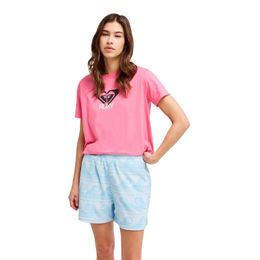 Sweatshorts Roxy "Make It Sunny", Damen, Gr. M, airy blau make a splash big, Obermaterial: 78% Walkfrottier, 22% Microfaser;, Hosen Sweatshorts