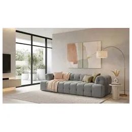 3-Sitzer Home Affaire "APERIRE Design-Sofa, moderne Steppung, Breite 225 cm", hellgrau, B:225cm H:77cm T:100cm, 100% Polyester, Sofas, mit Wellenunterfederung, gem&uuml;tlich und modern, komfortables Sitzgef&uuml;hl
