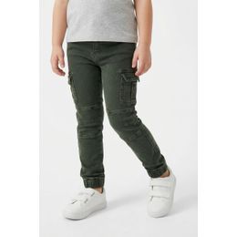 Cargohose KIDS Only "KOGMISSOURI REG LIFE CARGO PNT", M&auml;dchen, Gr. 116, N-Gr, gr&uuml;n (oil gr&uuml;n), Web, Obermaterial: 98% Baumwolle, 2% Elasthan, unifarben, slim fit kn&ouml;chellang, Hosen Cargohose